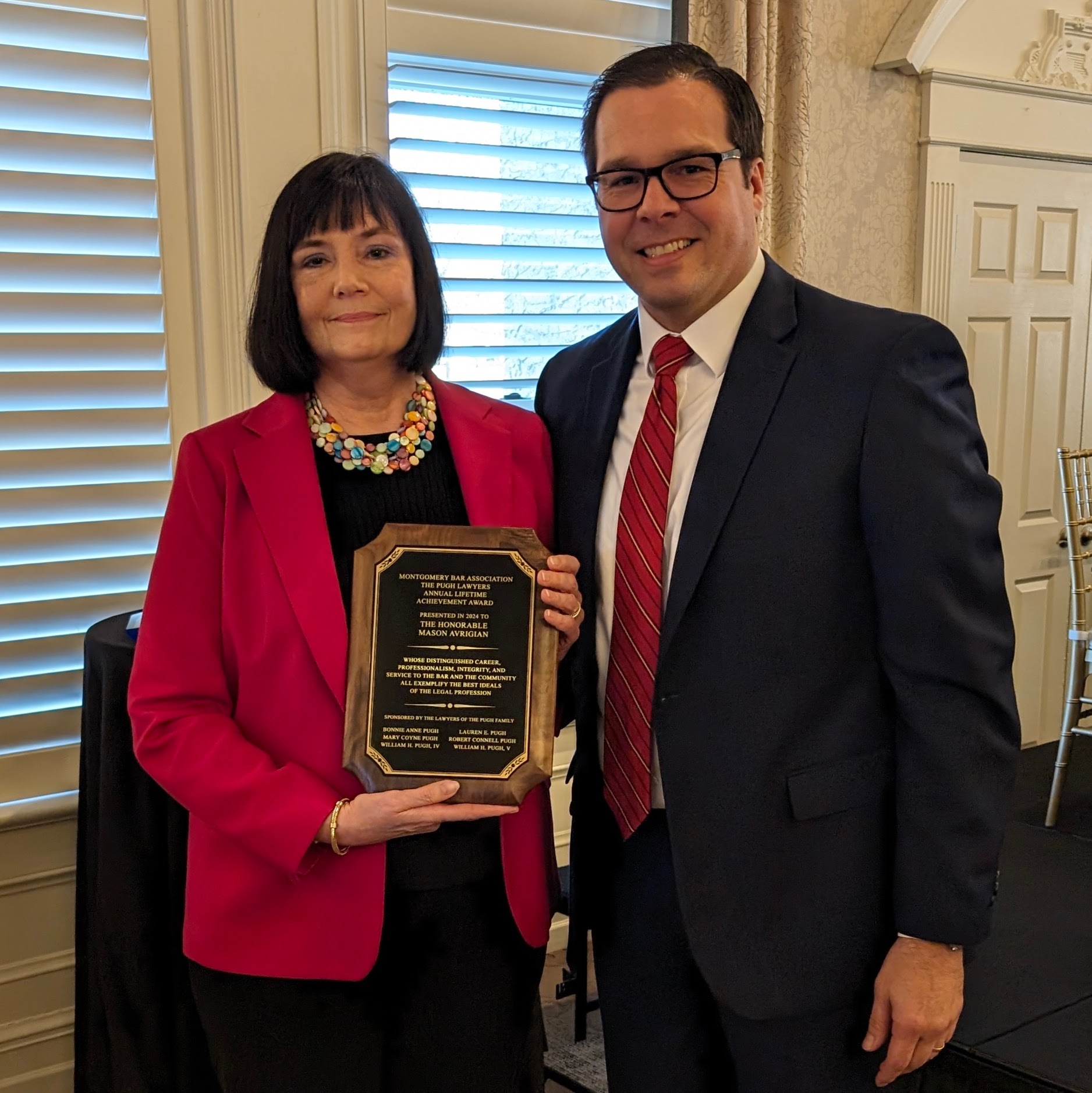 Hon. Mason Avrigian Receives Montgomery Bar Association Lifetime ...